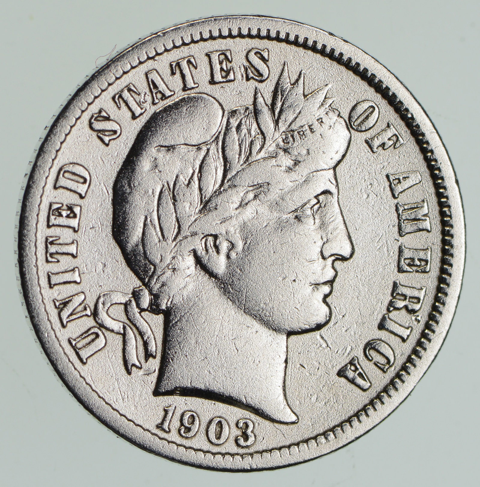 Higher Grade - 1903 Barber Liberty US Silver Dime - Great Detail in ...