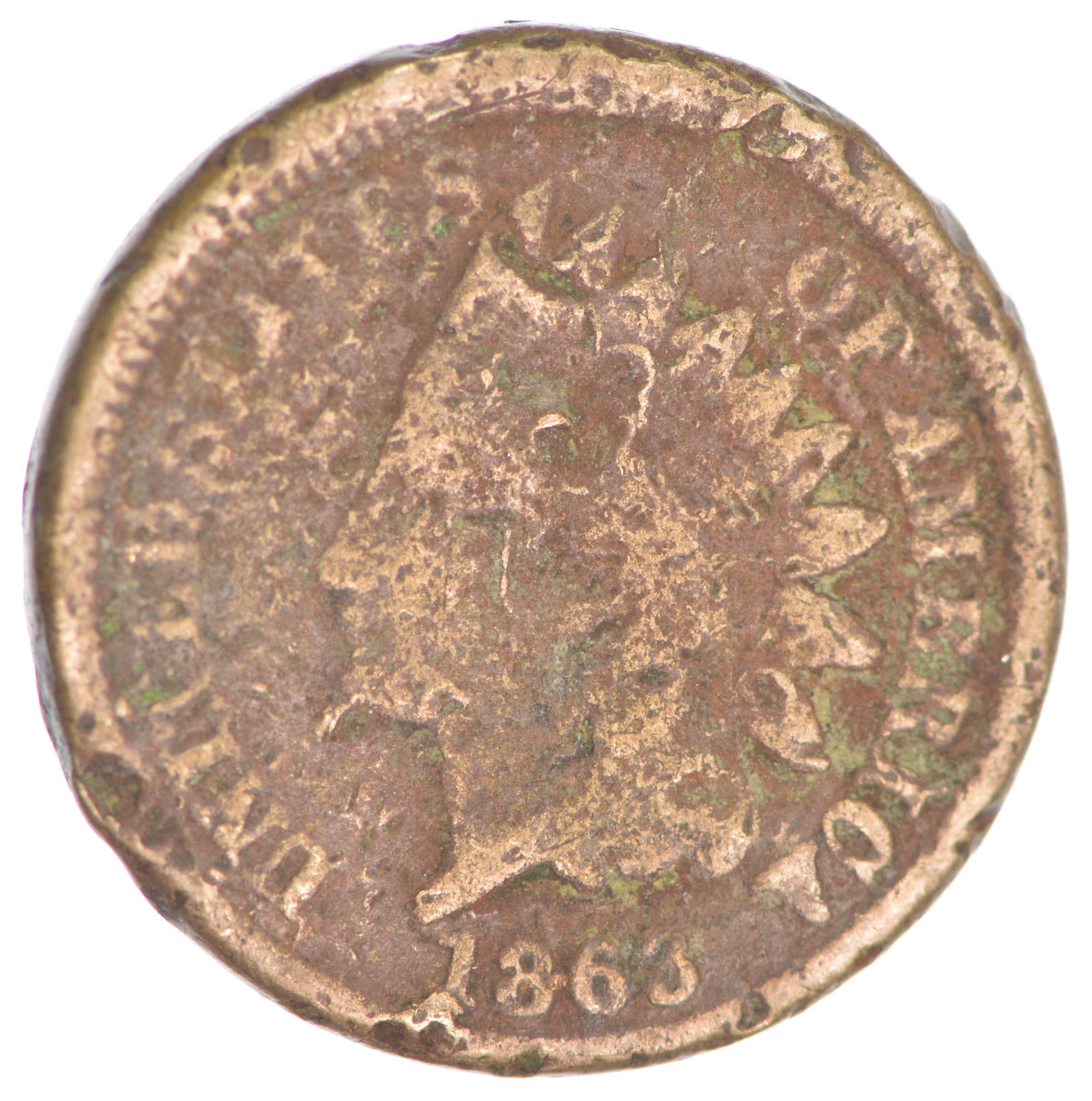 Historic 1863 Indian Head Copper Nickel Cent | Property Room