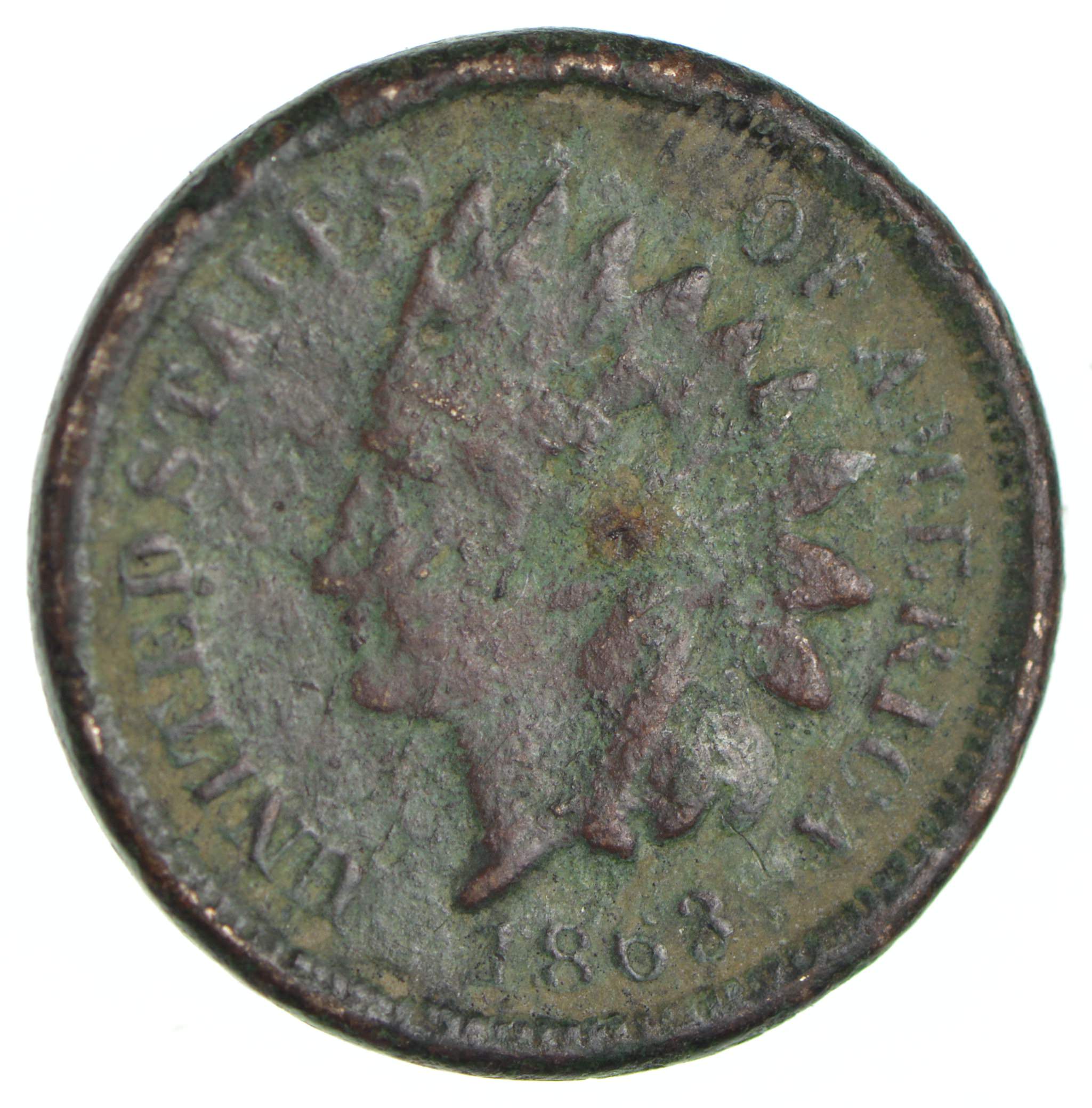 Historic 1863 Indian Head Copper Nickel Cent | Property Room