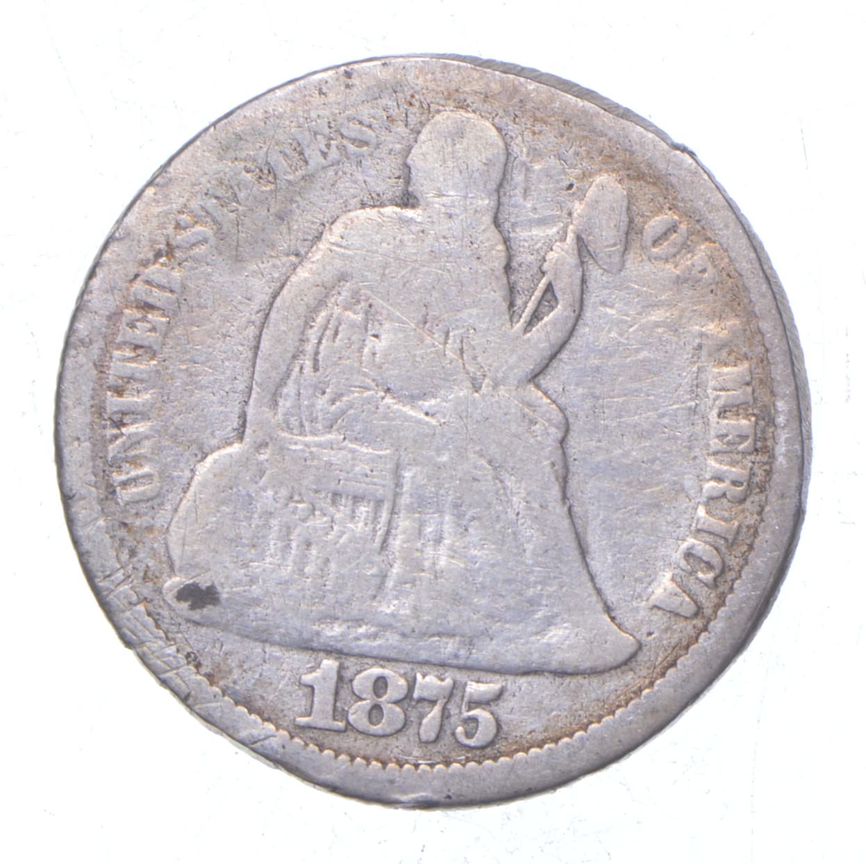 Historic 1875 Seated Liberty Dime | Property Room