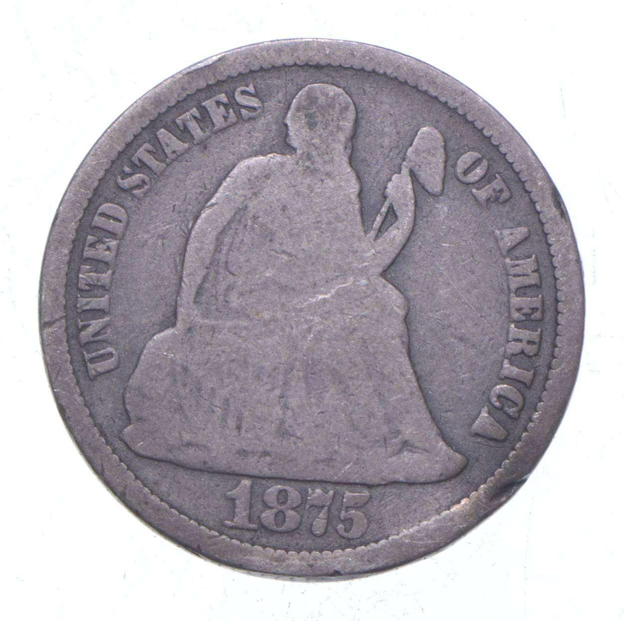 Historic 1875 Seated Liberty Dime | Property Room