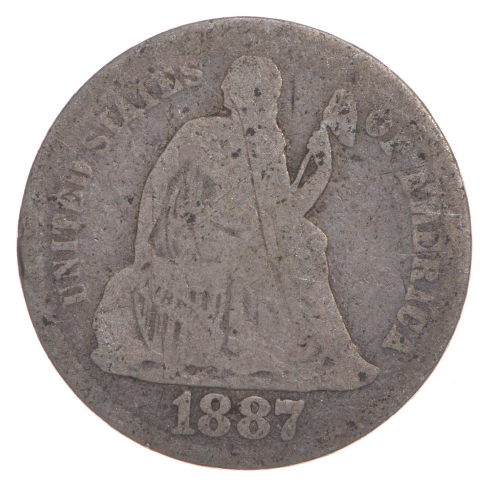 Historic 1887 Seated Liberty Dime | Property Room