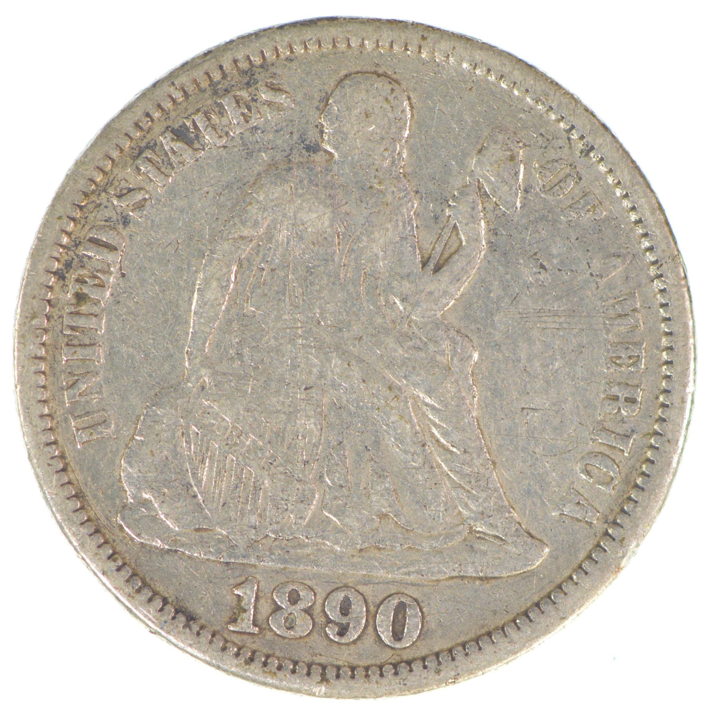 Historic 1890 Seated Liberty Dime | Property Room
