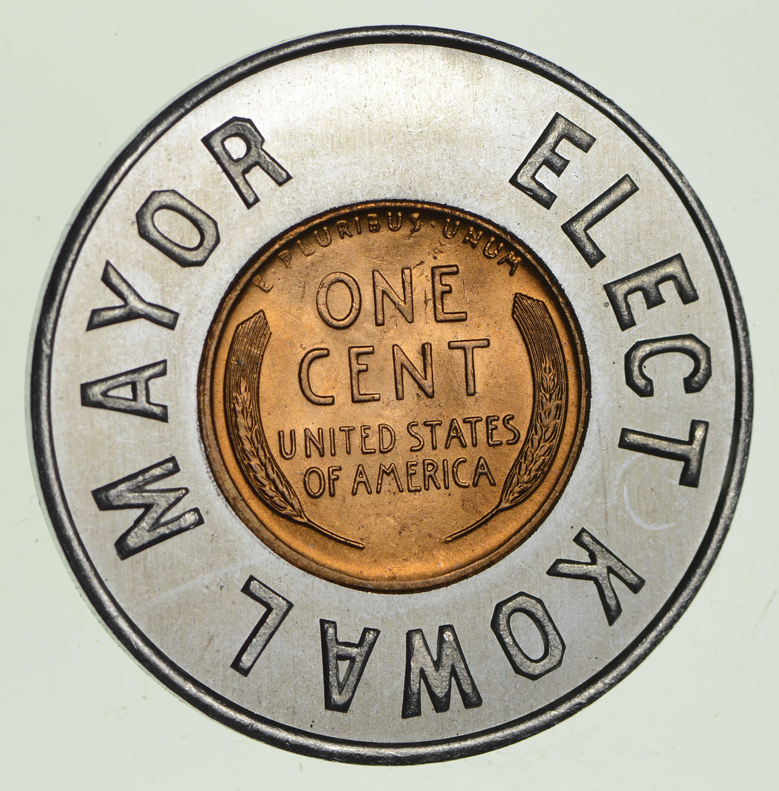 Historic - 1957 Encased Lincoln Cent - Elect Kowal Mayor - Lucky Penny ...