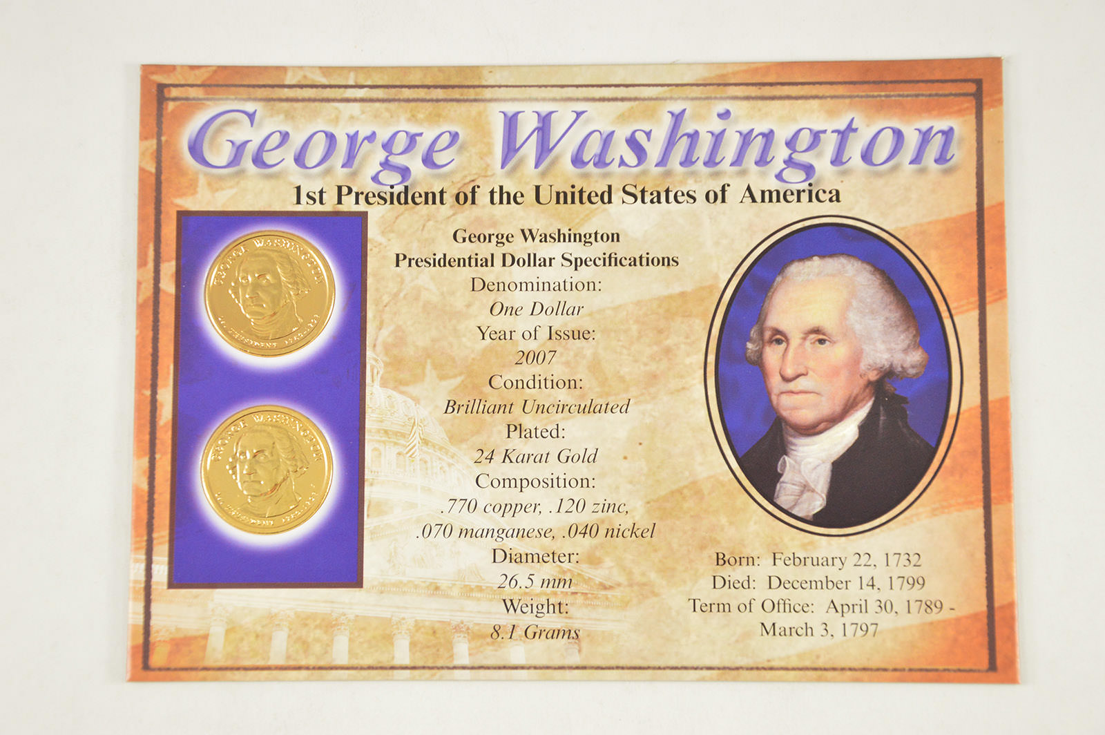 Historic Coin Collection - 2007 P & D George Washington Presidential ...