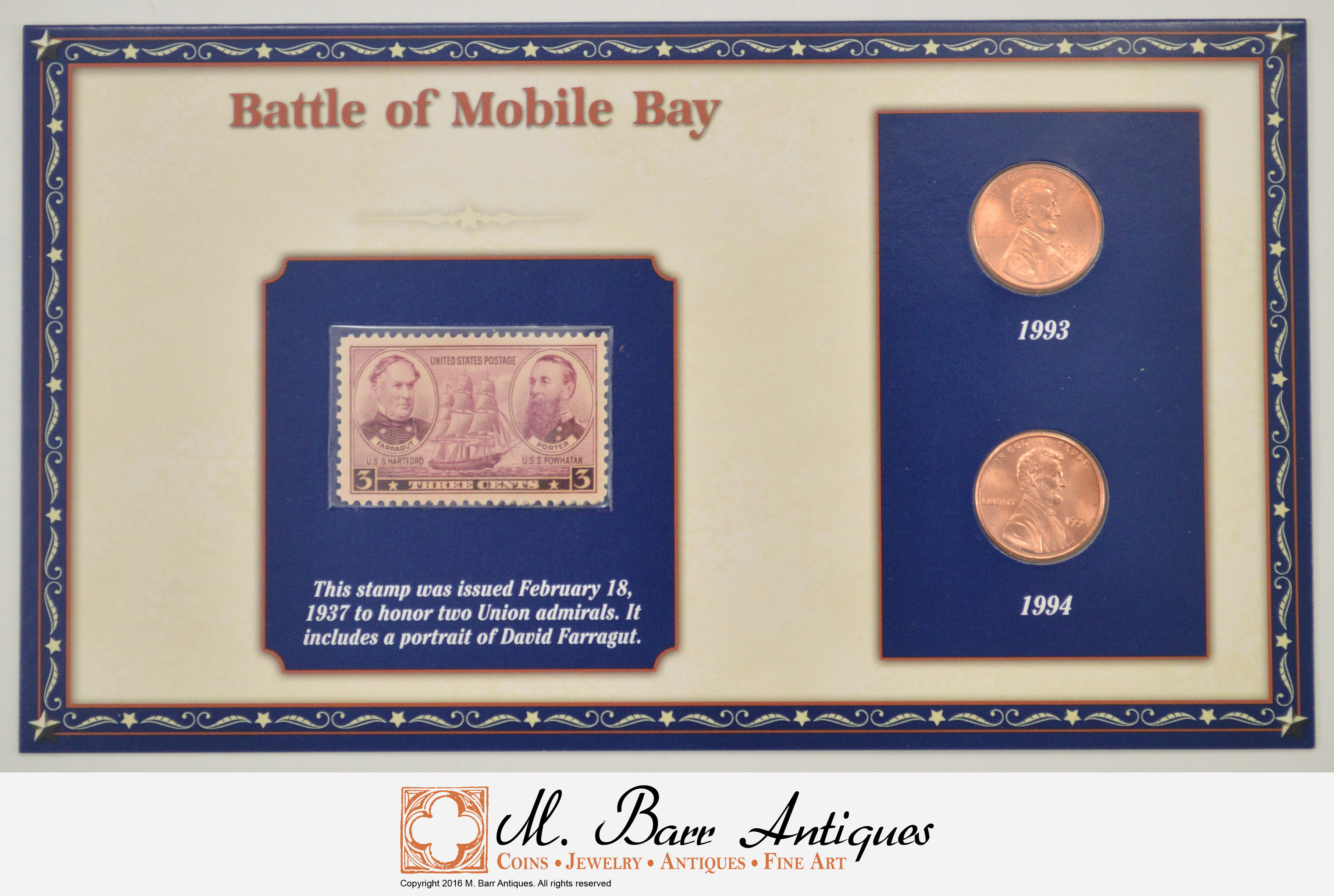 Historic Coin Collection - Battle Of Mobile Bay*** Nicely Packed US ...
