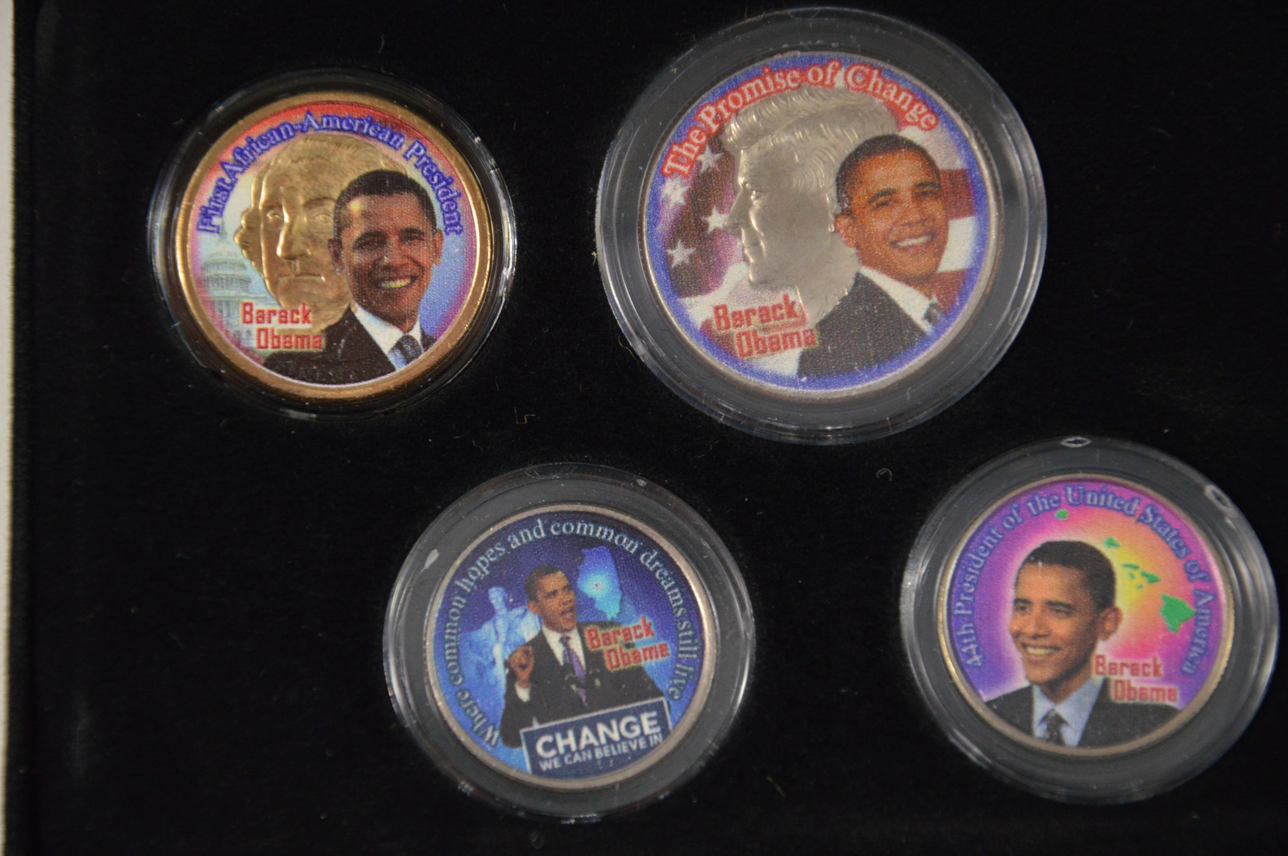 Historic Coin Collection - Colorized Barack Obama Coins Nicely Packed ...