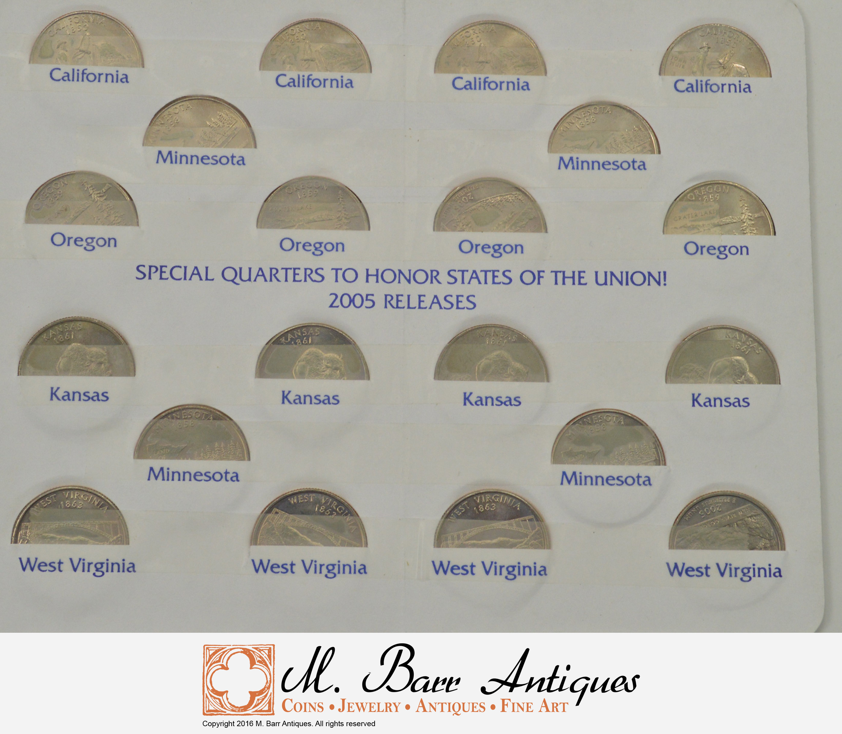 Historic Coin Collection - Commemorative State Quarters of 2005 ...