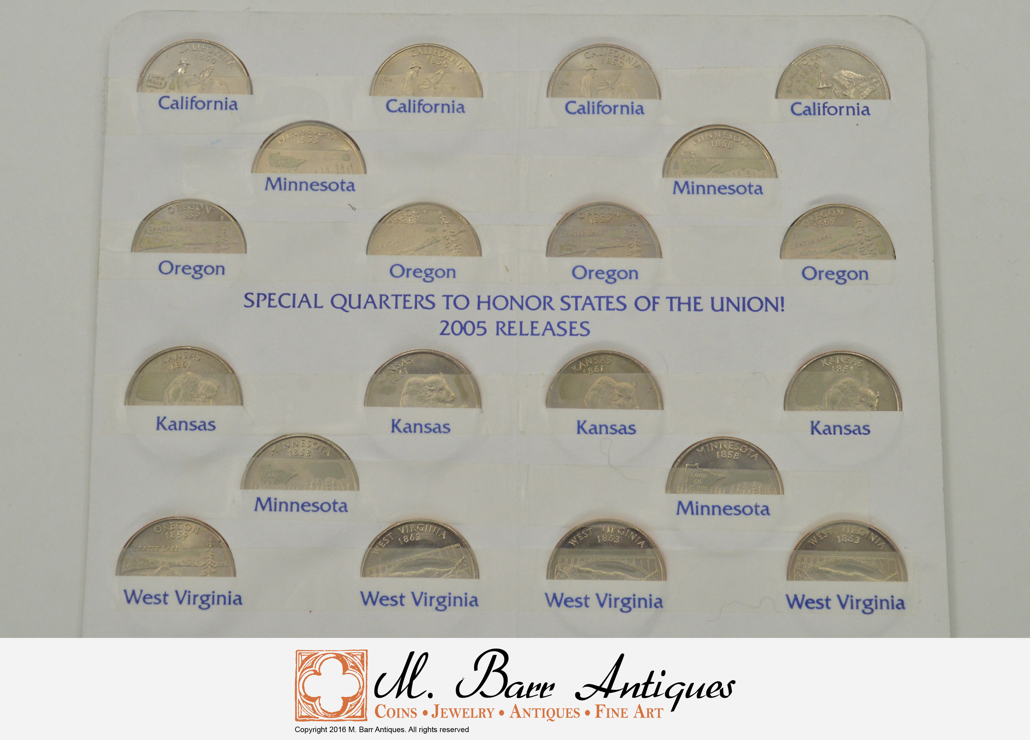 Historic Coin Collection - Commemorative State Quarters of 2005 ...
