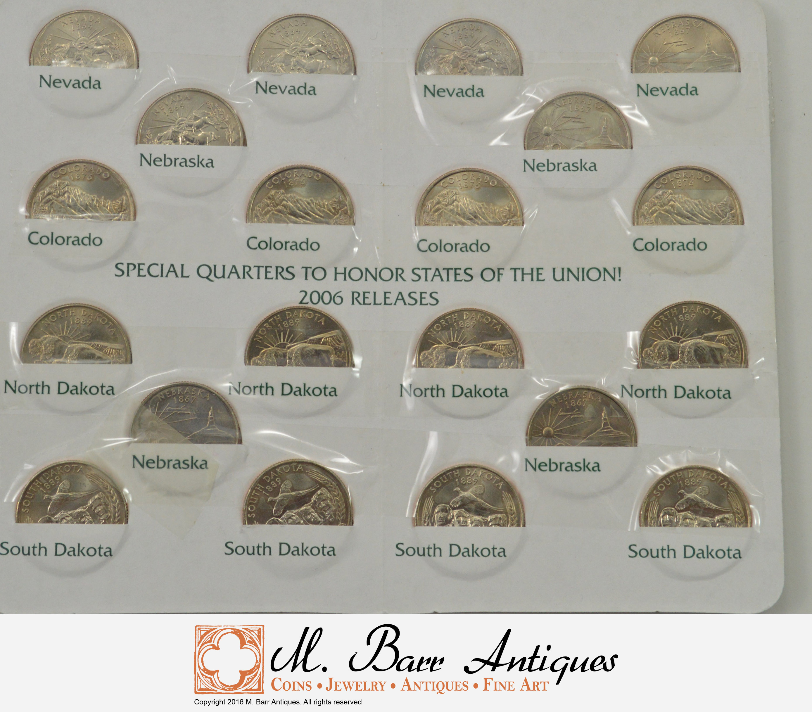 Historic Coin Collection - Commemorative State Quarters of 2006 ...