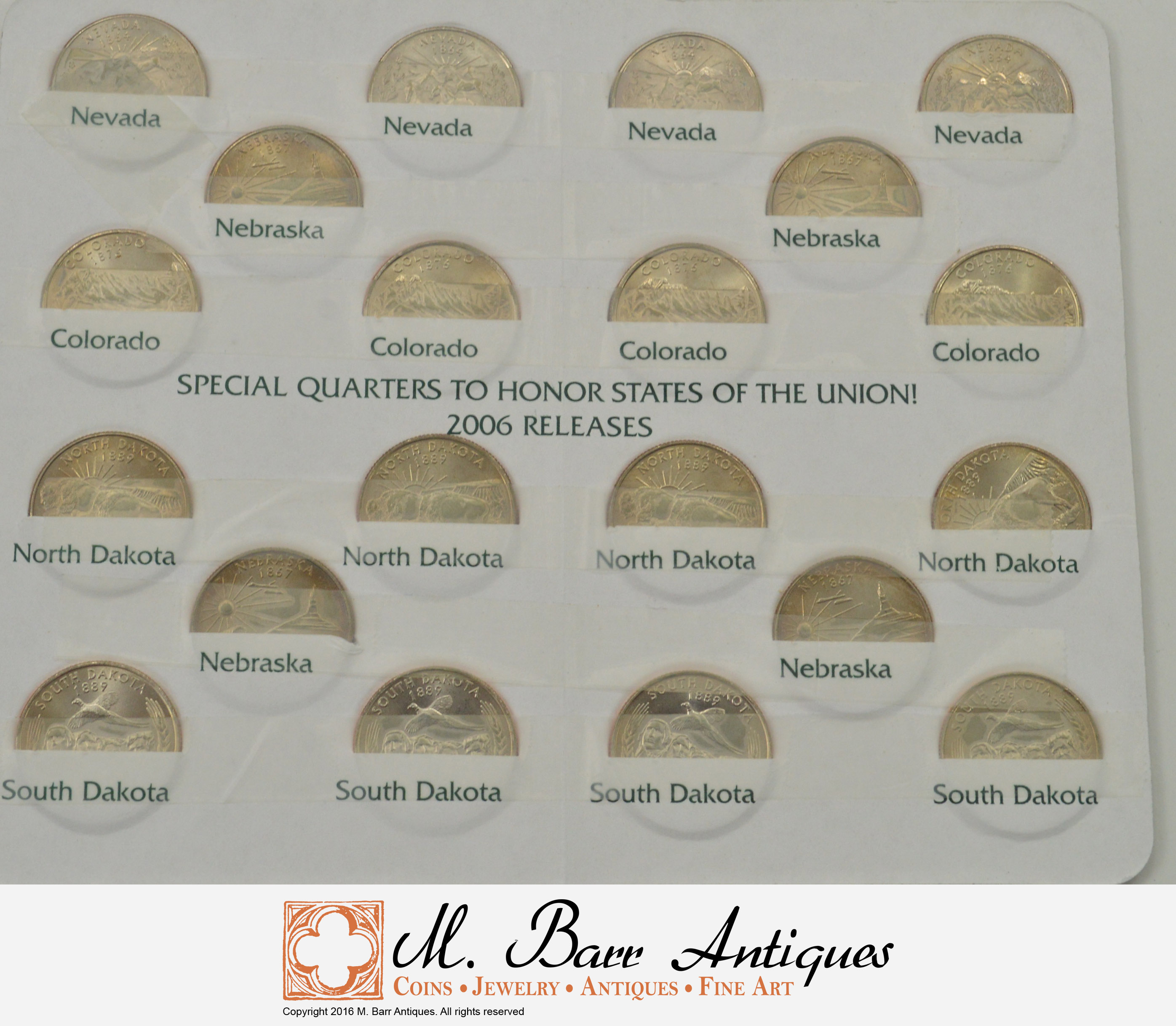 Historic Coin Collection - Commemorative State Quarters of 2006 ...