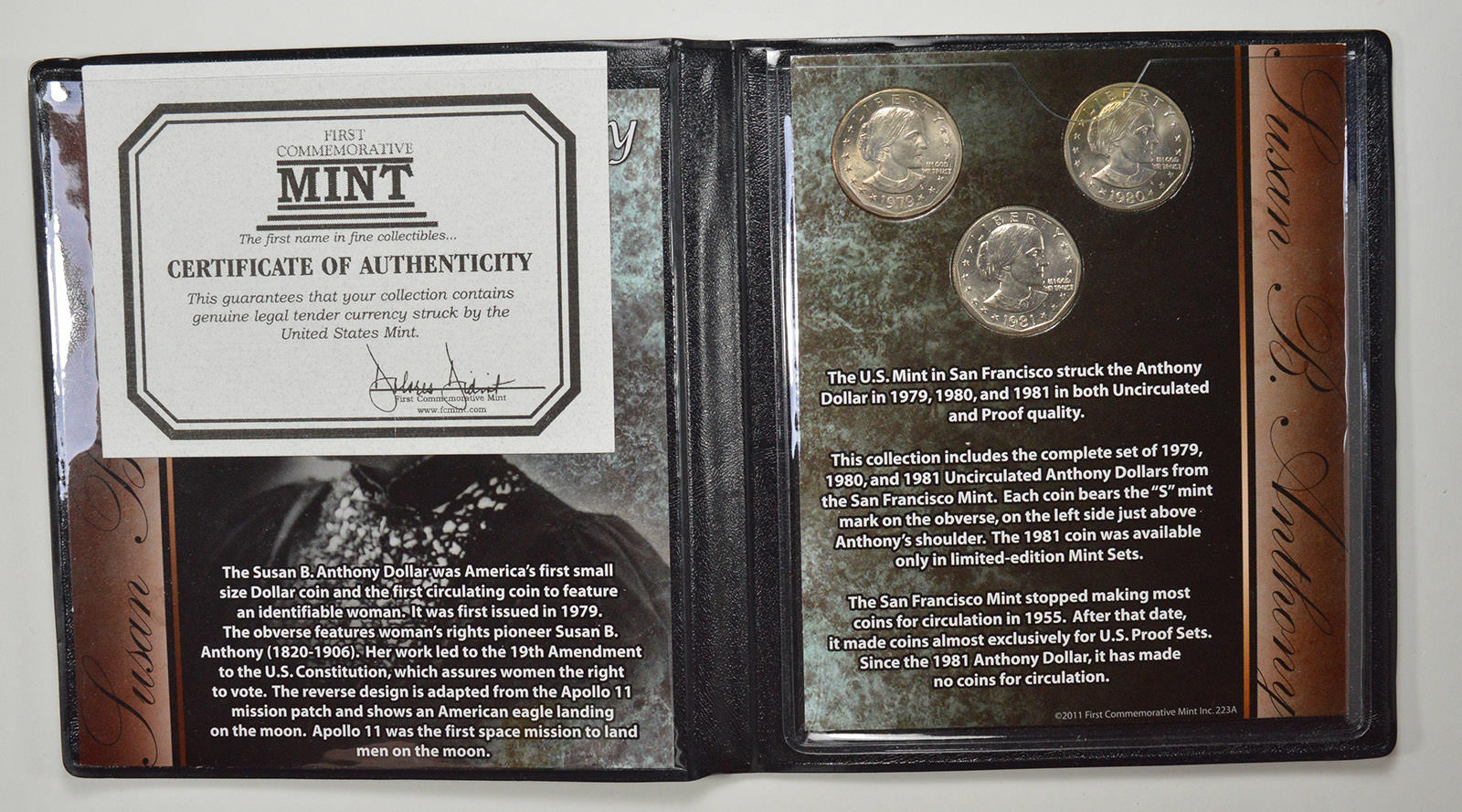 Historic Coin Collection - First Commemorative Mint Inc Susan B ...