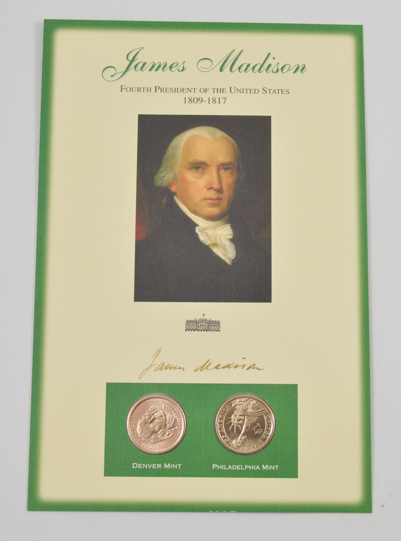 Historic Coin Collection - James Madison Fourth President Nicely Packed ...