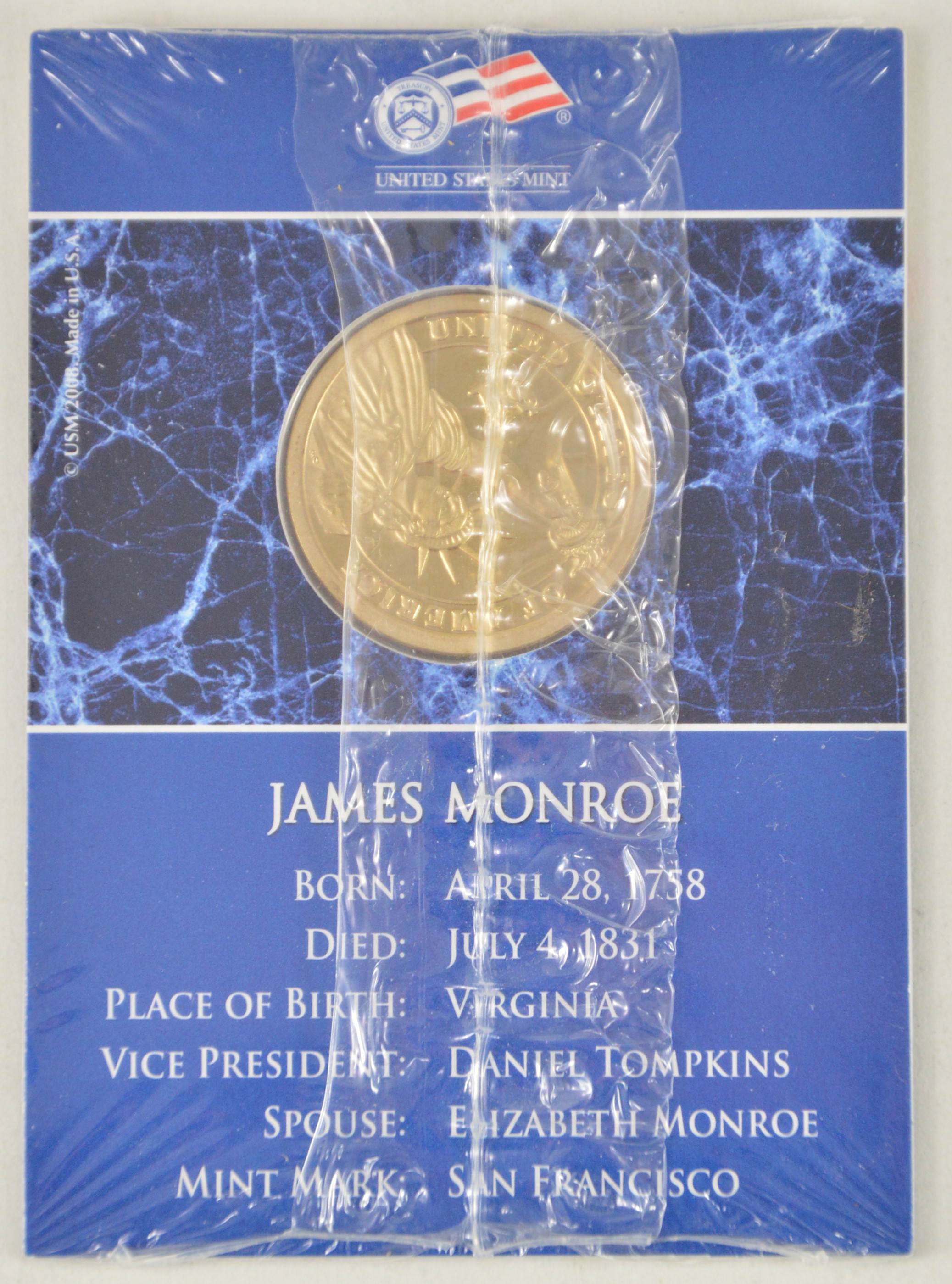 Historic Coin Collection - James Monroe United States Mint Presidential ...
