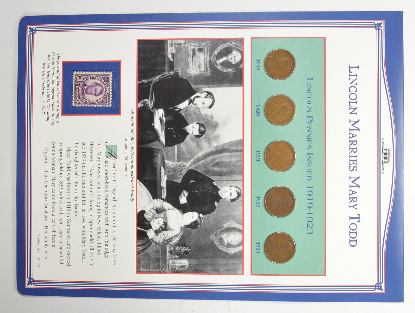Historic Coin Collection - Lincoln Marries Mary Todd Nicely Packed US ...