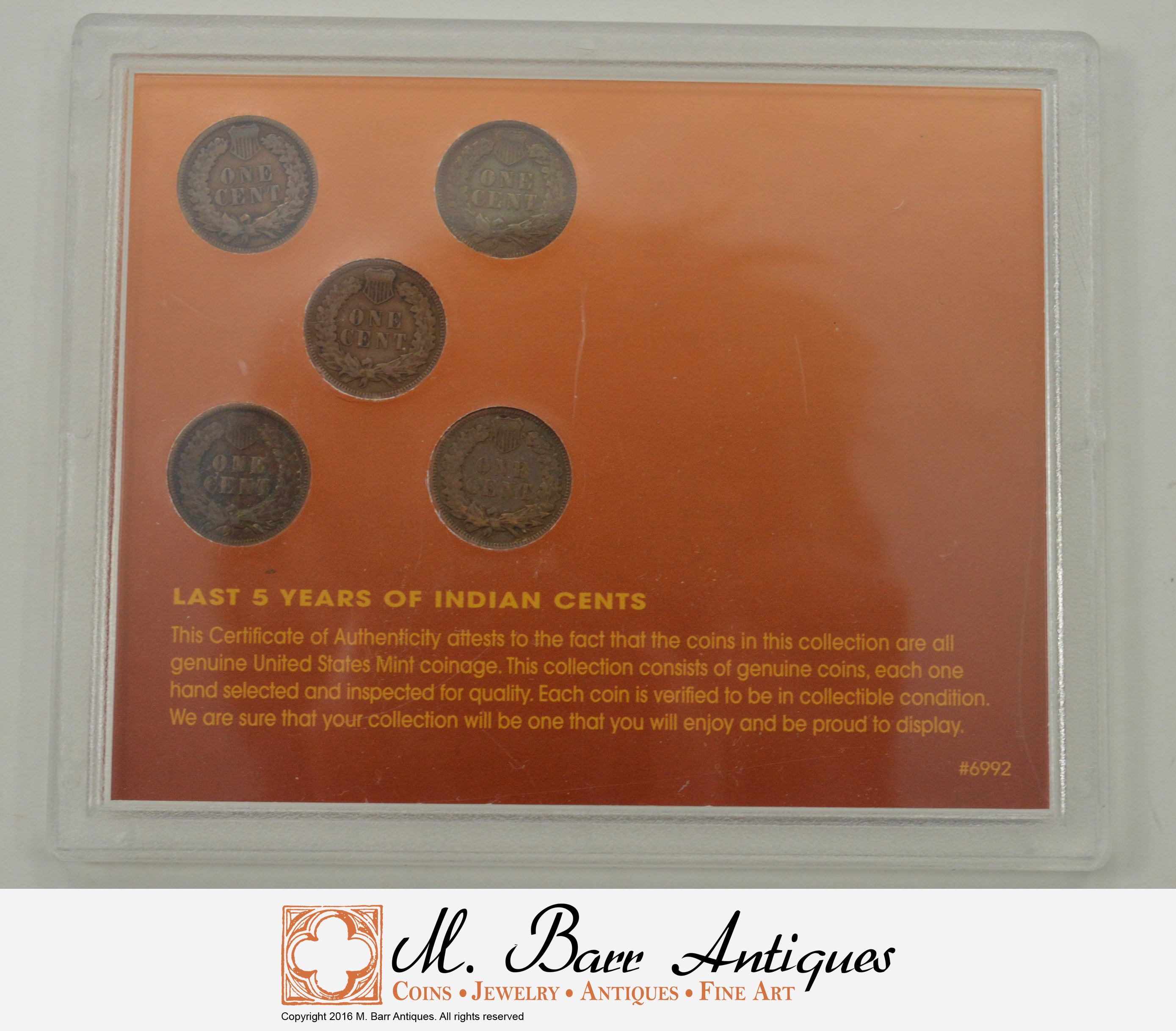 Historic Coin Collection - The Last 5 Years of Indian Cents*** Nicely ...