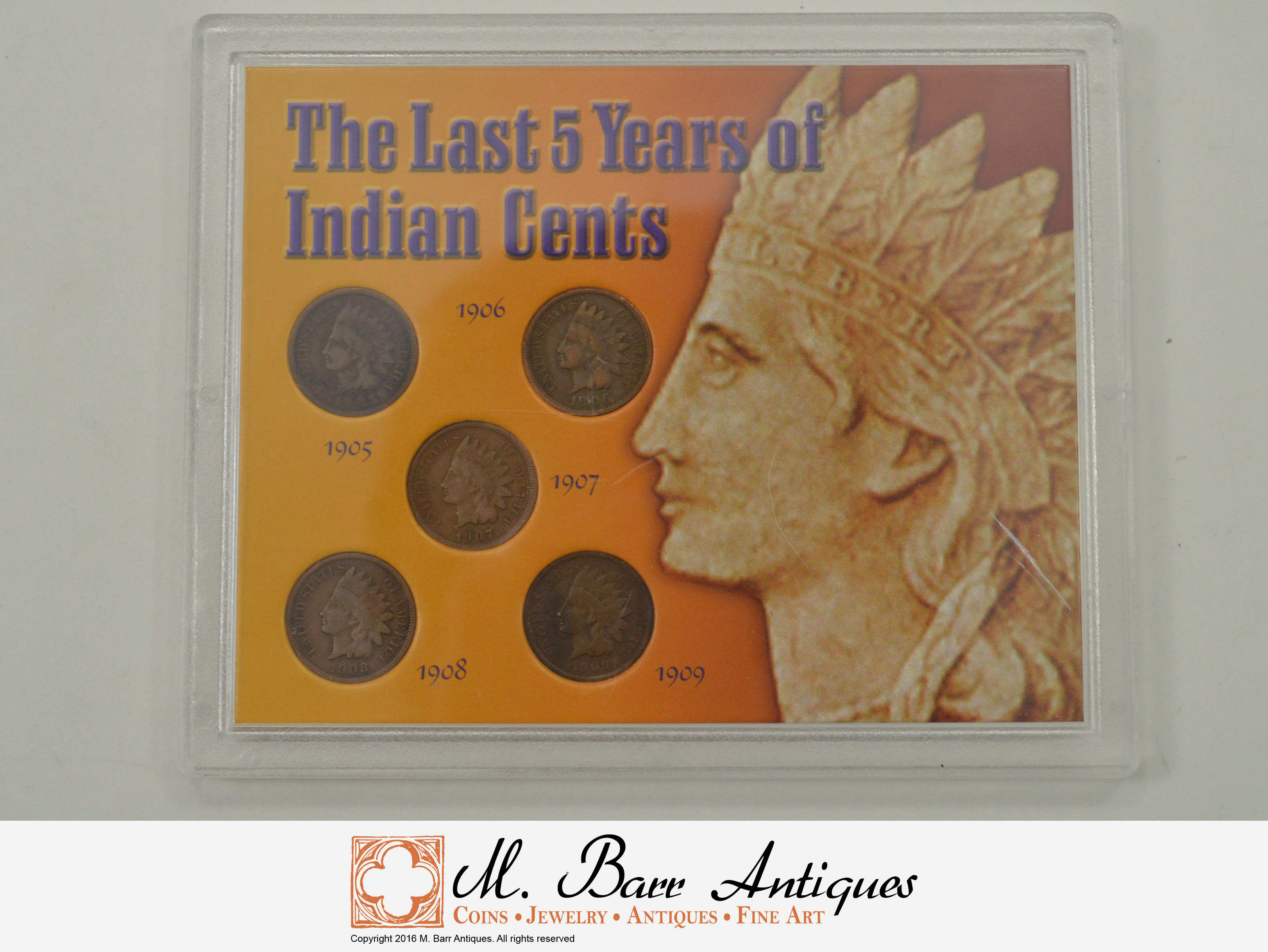 Historic Coin Collection - The Last 5 Years of Indian Cents*** Nicely ...