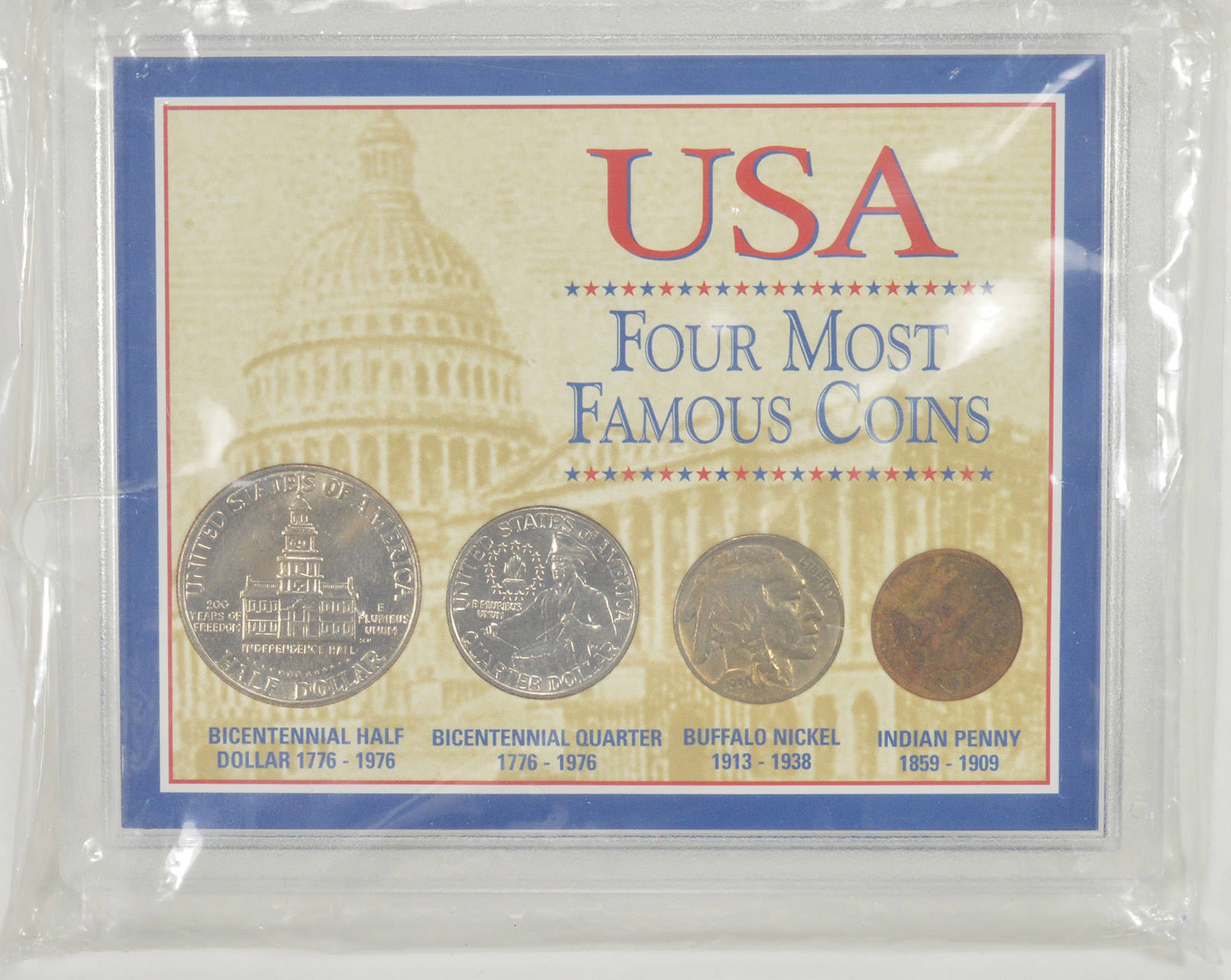 Historic Coin Collection - USA Four Most Famous Coins Nicely Packed US ...