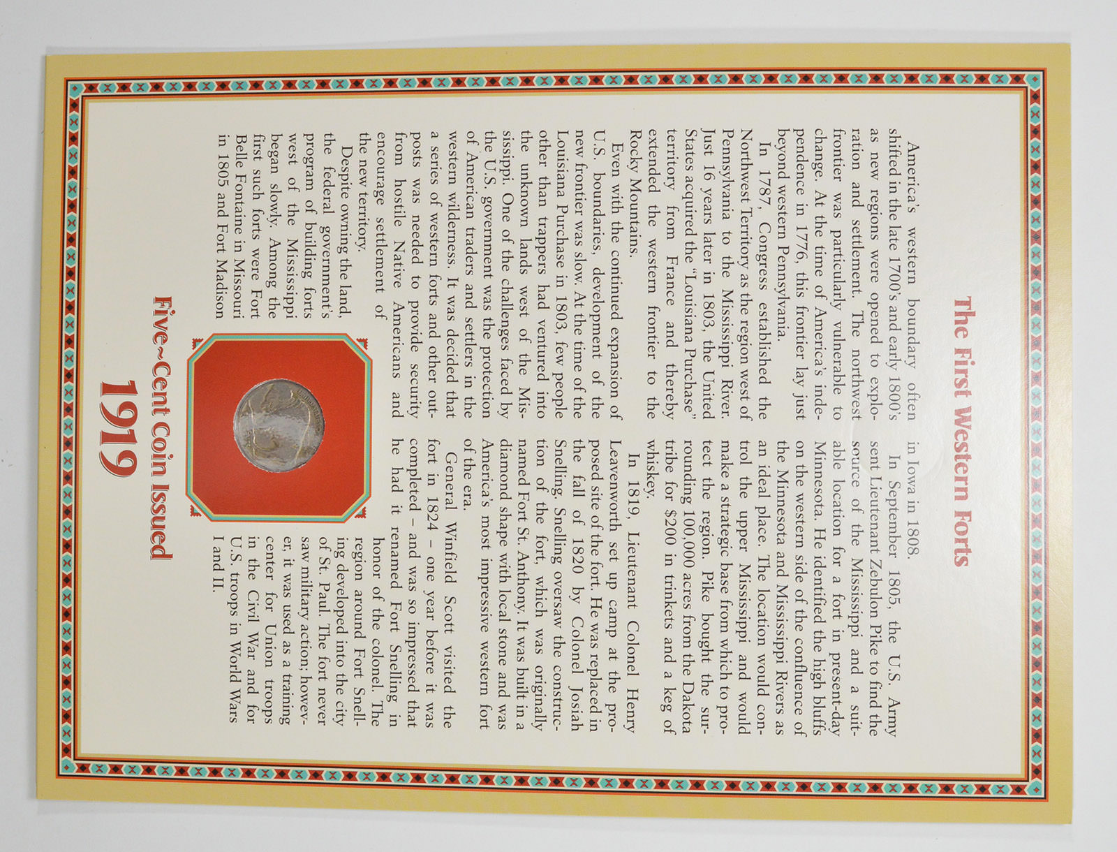 Historic Coin - The First Western Forts Nicely Packed US Coin ...