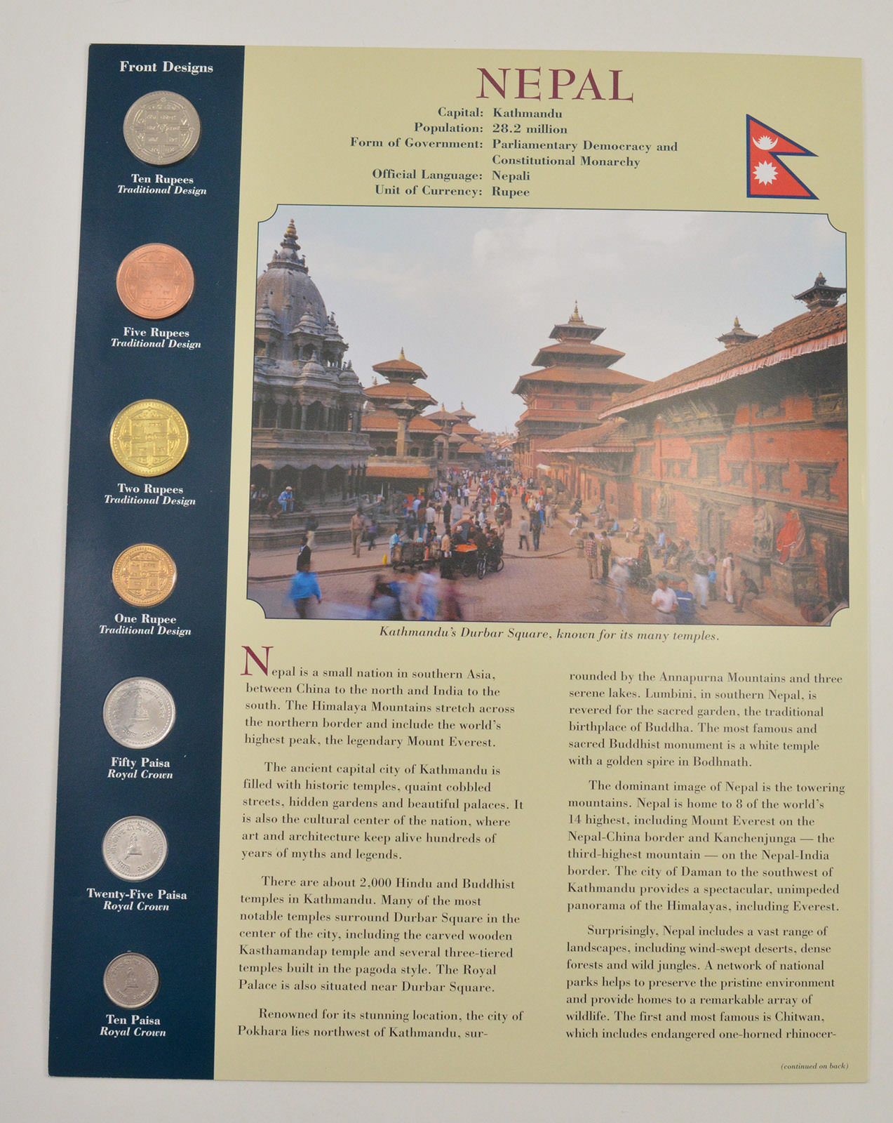 Historic Coins of the World - Nepal - 7 Coin Set | Property Room