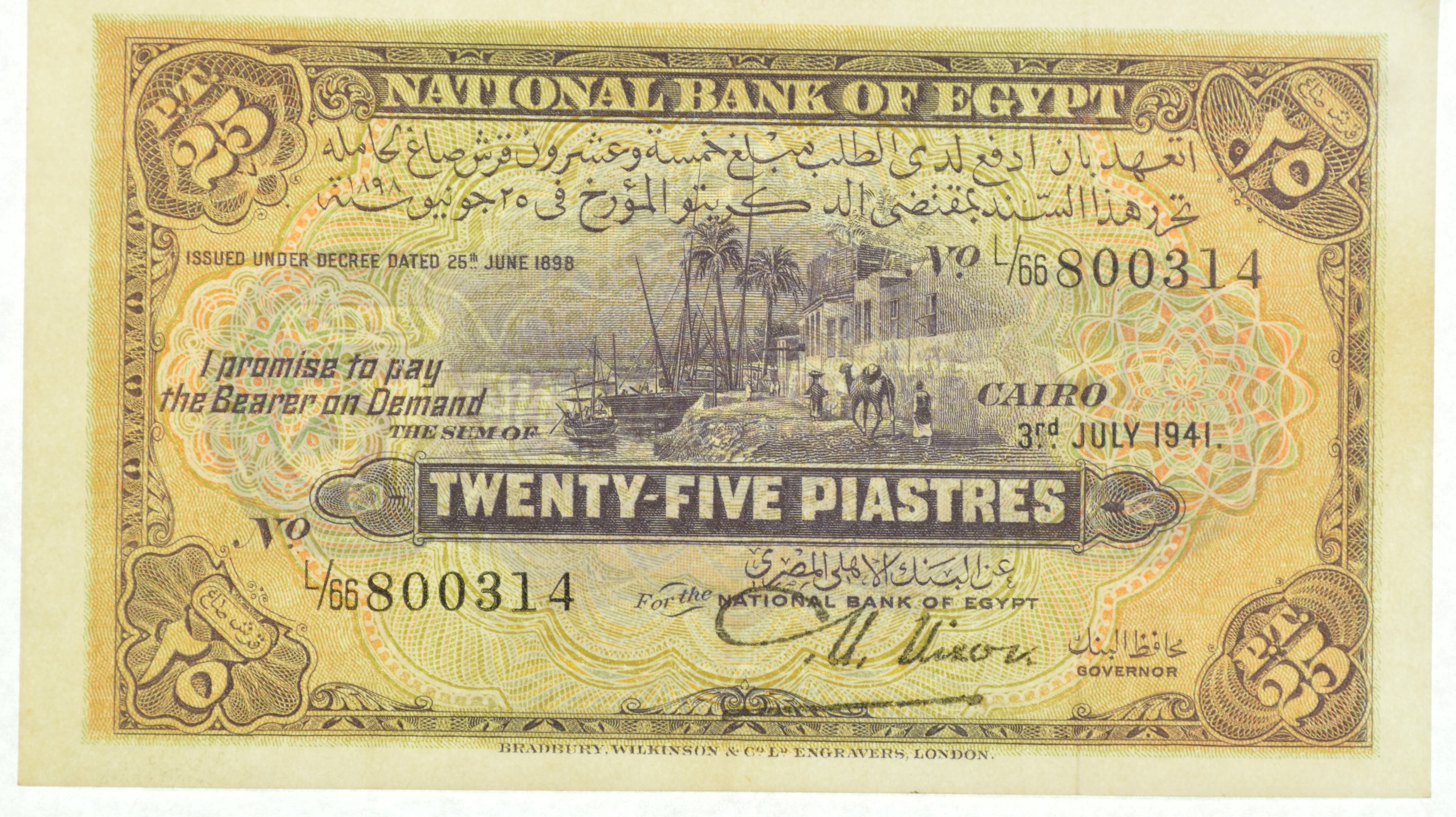 Historic Egyptian Paper Money Currency - Collectible Egypt Note ...