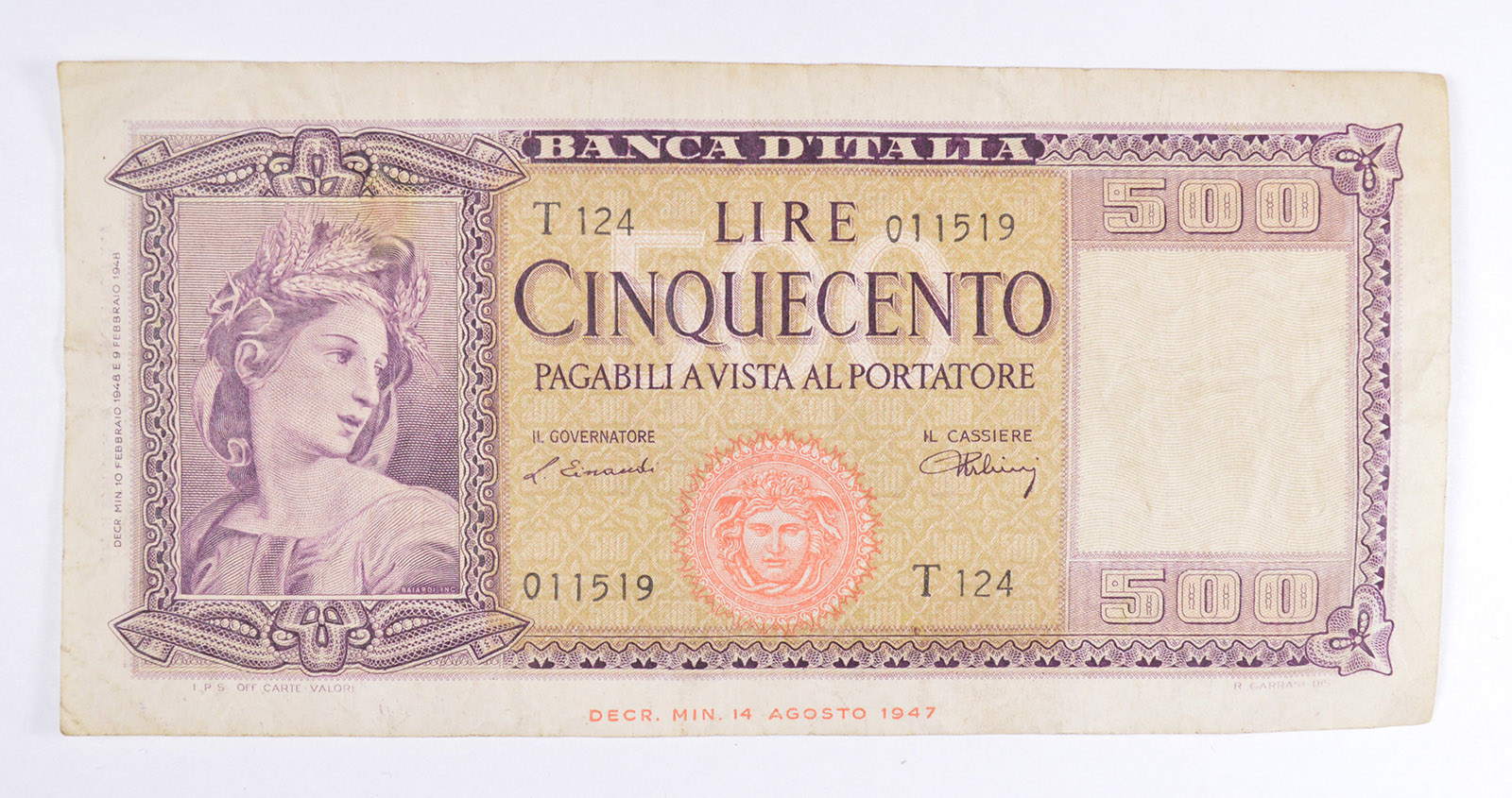 Historic Italian Paper Money Currency - Interesting Note from Italy ...