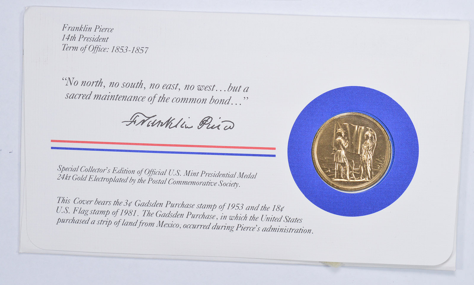Historic - Presidents of the United States Franklin Pierce Medal - 14th ...