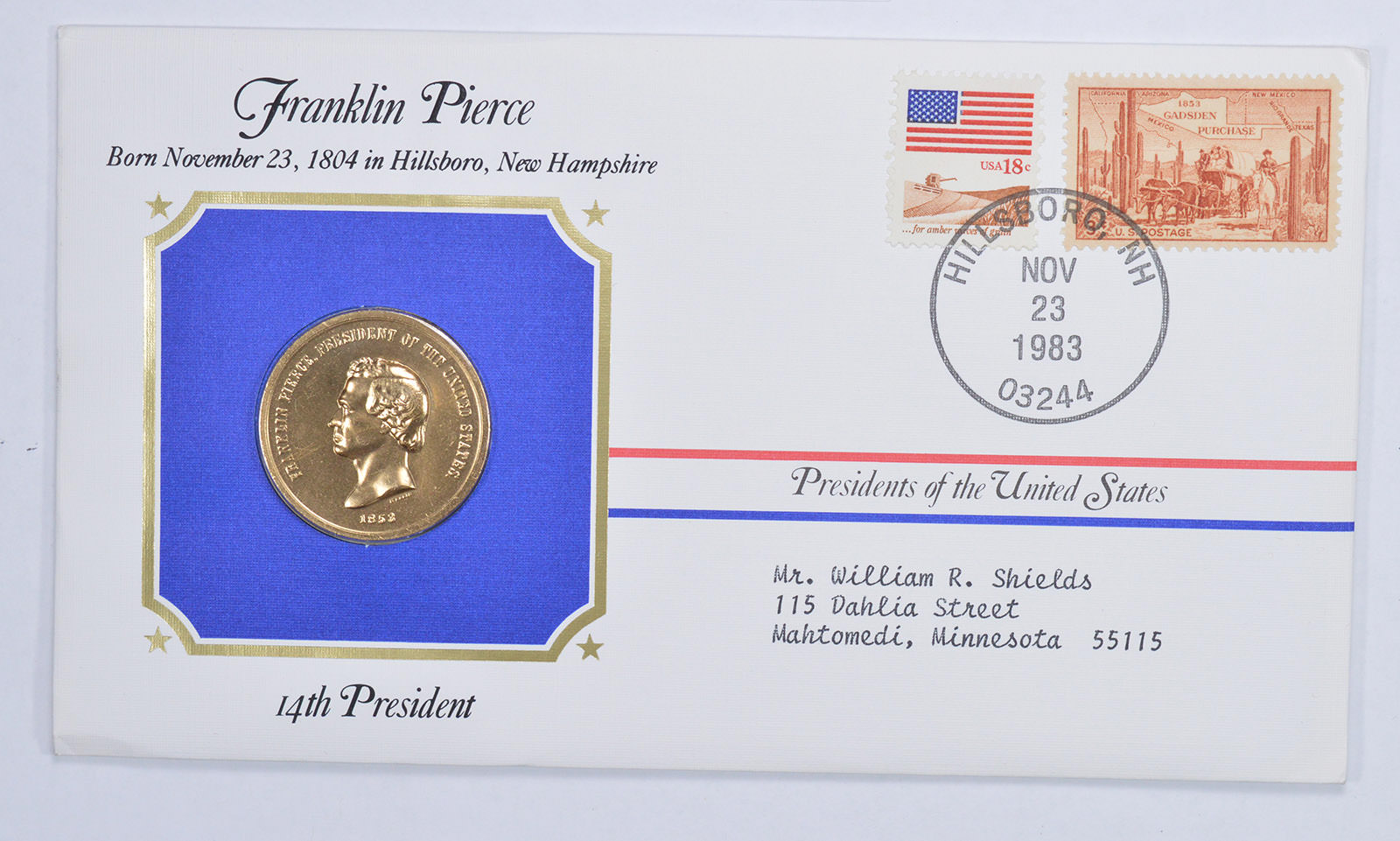 Historic - Presidents of the United States Franklin Pierce Medal - 14th ...