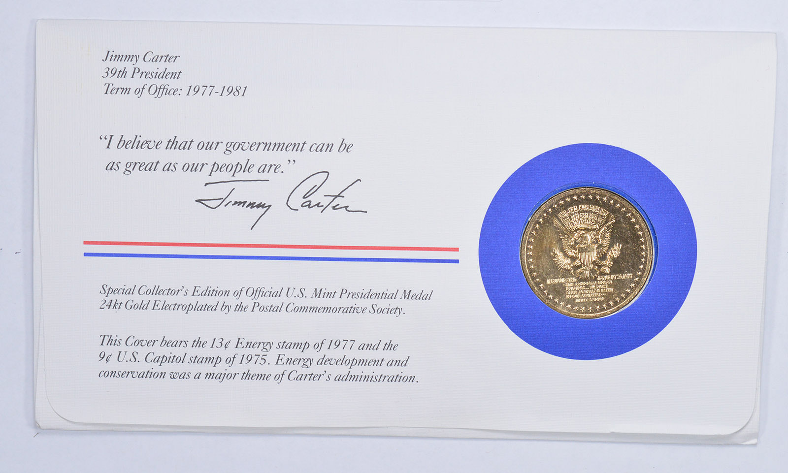 Historic - Presidents of the United States Jimmy Carter Medal - 39th ...