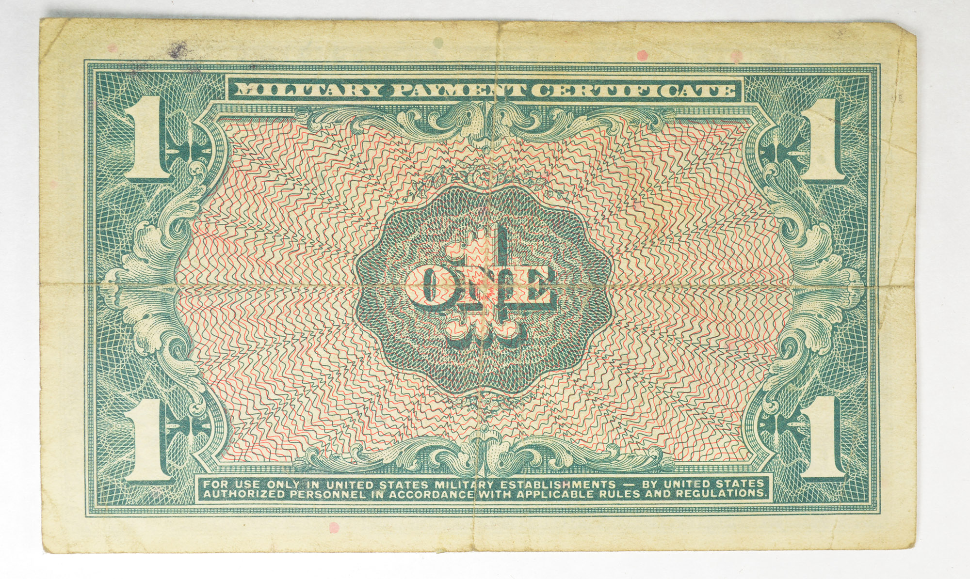 Historic United States Military Payment Certificate - Used by Troops ...