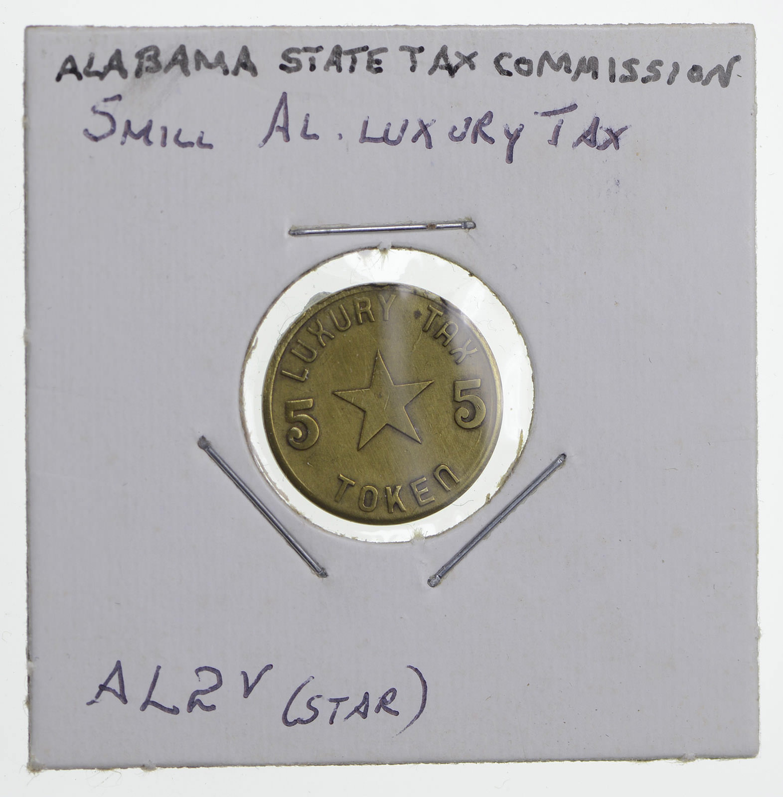Historic - United States Tax Token - Alabama Tax Commission 5 Cent ...