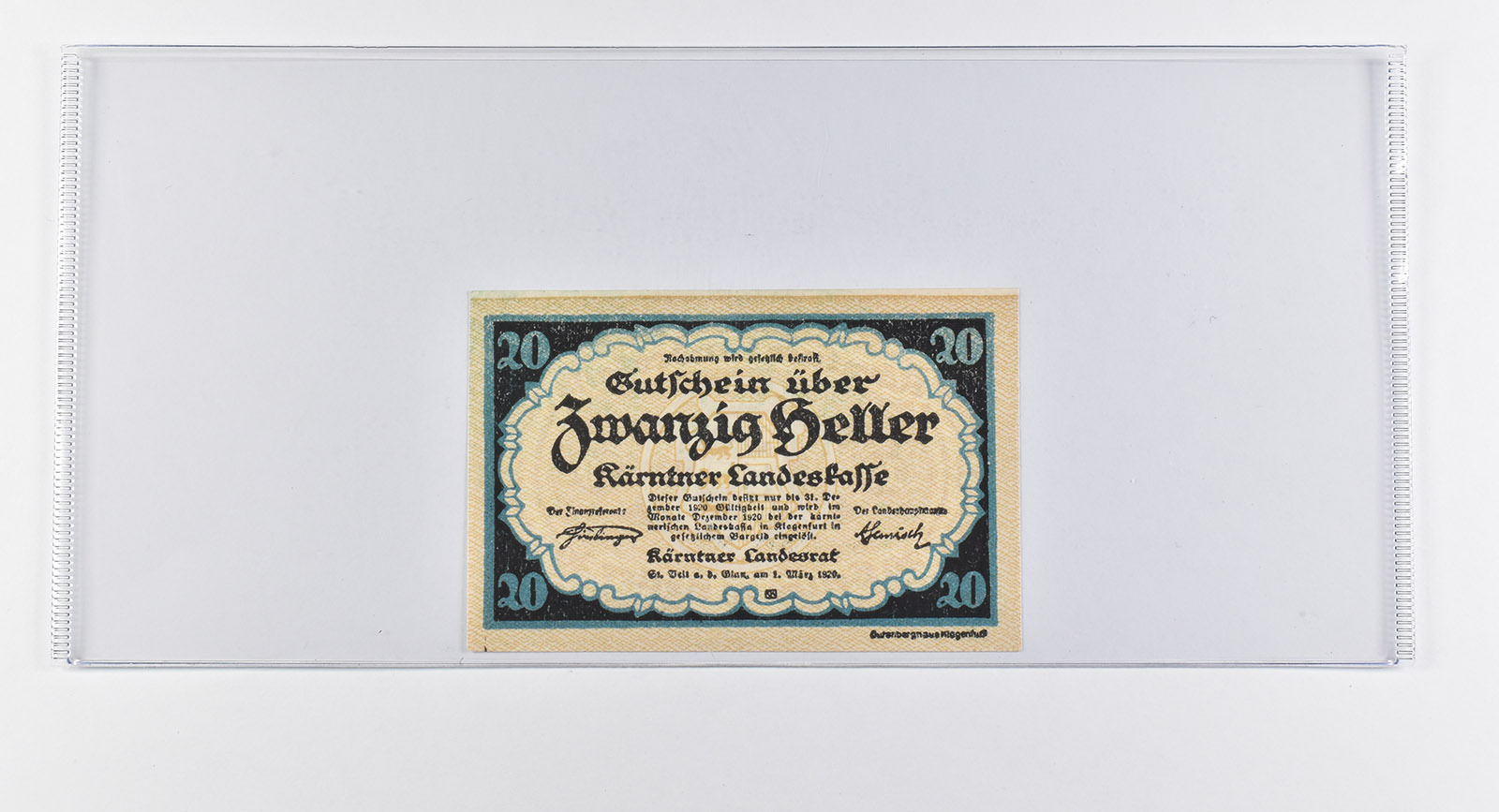 Historic World Bank Note 1920 Austria 20 Heller - Notgeld Collectible ...