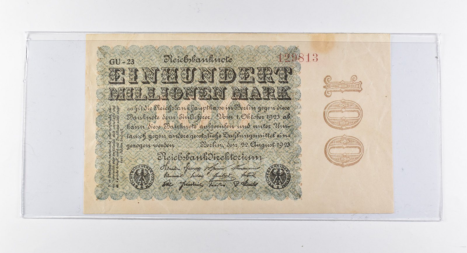Historic World Bank Note 1923 Germany 100 Millionen Mark - Notgeld ...