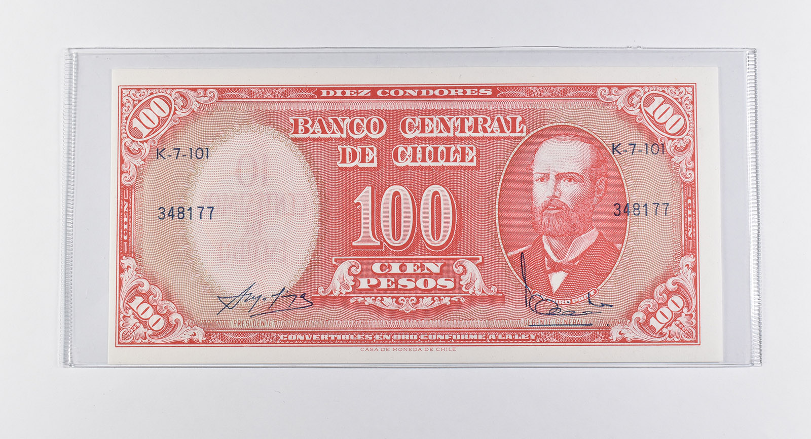 Historic World Bank Note 1940s Chile 100 Pesos Collectible Currency ...