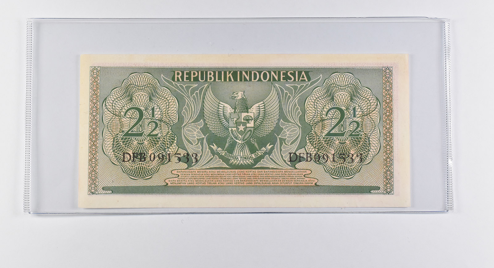 Historic World Bank Note 1956 Indonesia 2 1/2 Rupiah Collectible ...