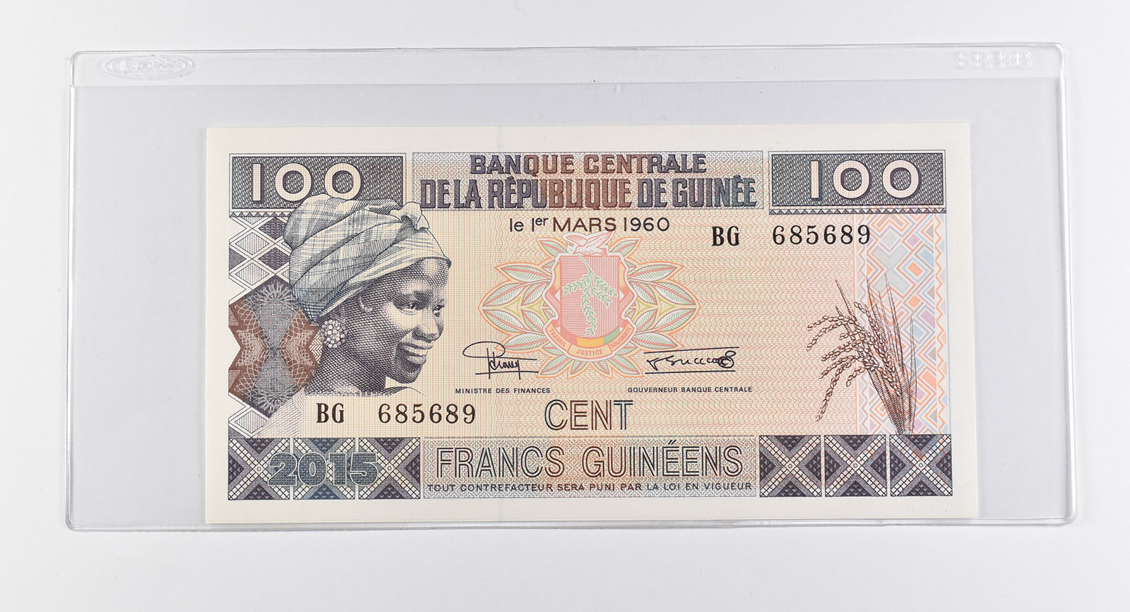 Historic World Bank Note 1960 Guinea 100 Francs Collectible Currency ...