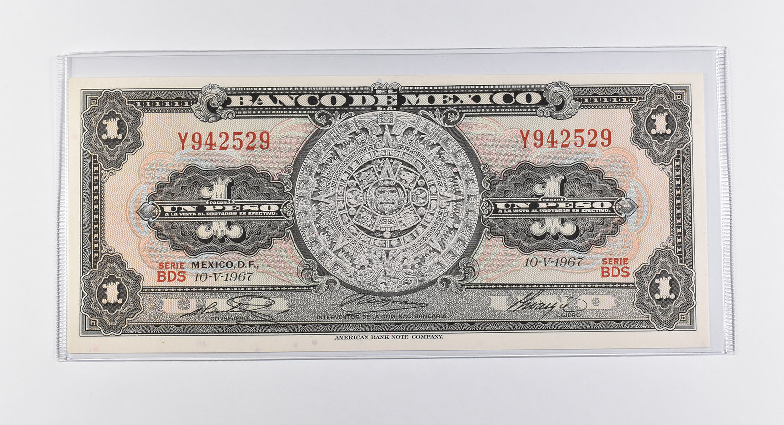 Historic World Bank Note 1967 Mexico 1 Peso Collectible Currency ...