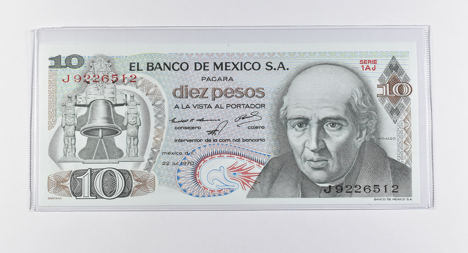 Historic World Bank Note 1970 Mexico 10 Pesos Collectible Currency ...