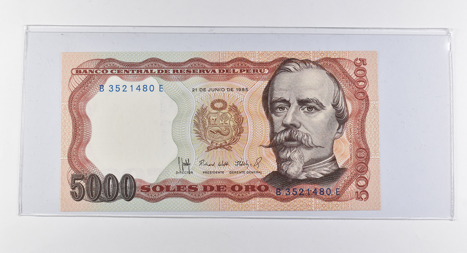 Historic World Bank Note 1985 Peru 5000 Soles Collectible Currency ...