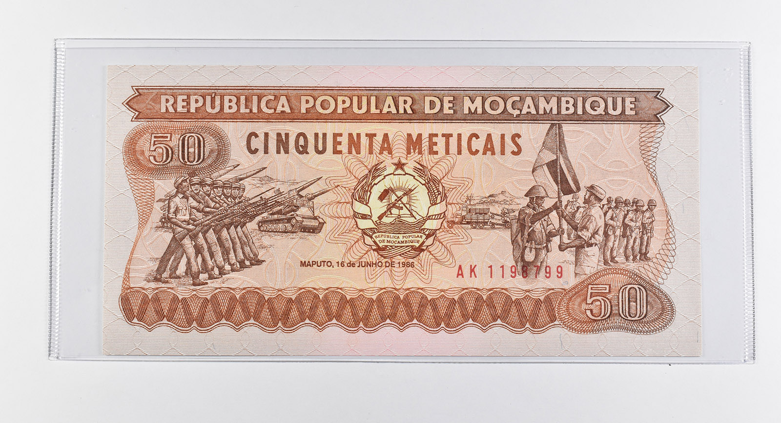 Historic World Bank Note 1986 Mozambique 50 Meticais Collectible ...