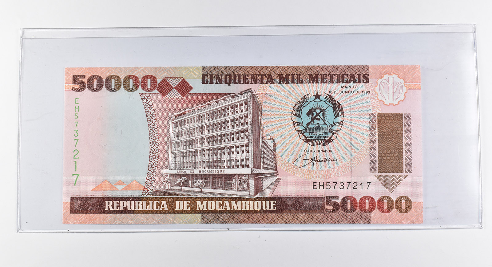Historic World Bank Note 1993 Mozambique 50,000 Meticais Collectible ...