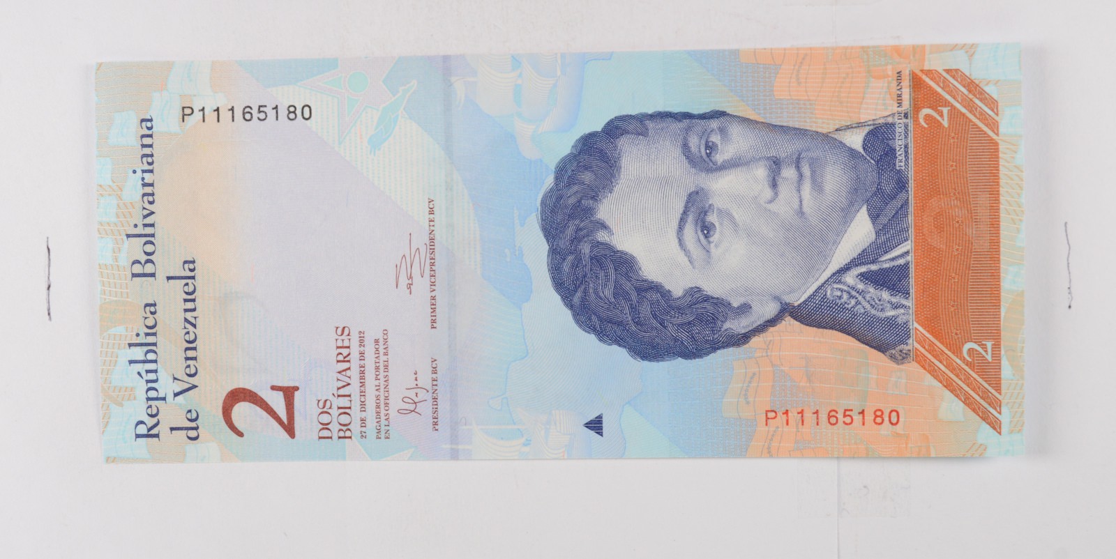 Historic World Bank Note 2012 Venezuela 2 Bolivares Collectible ...