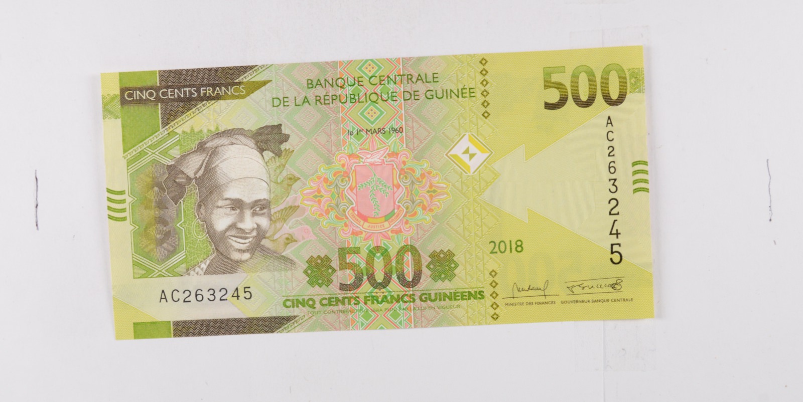Historic World Bank Note 2018 Guinea 500 Francs Collectible Currency ...