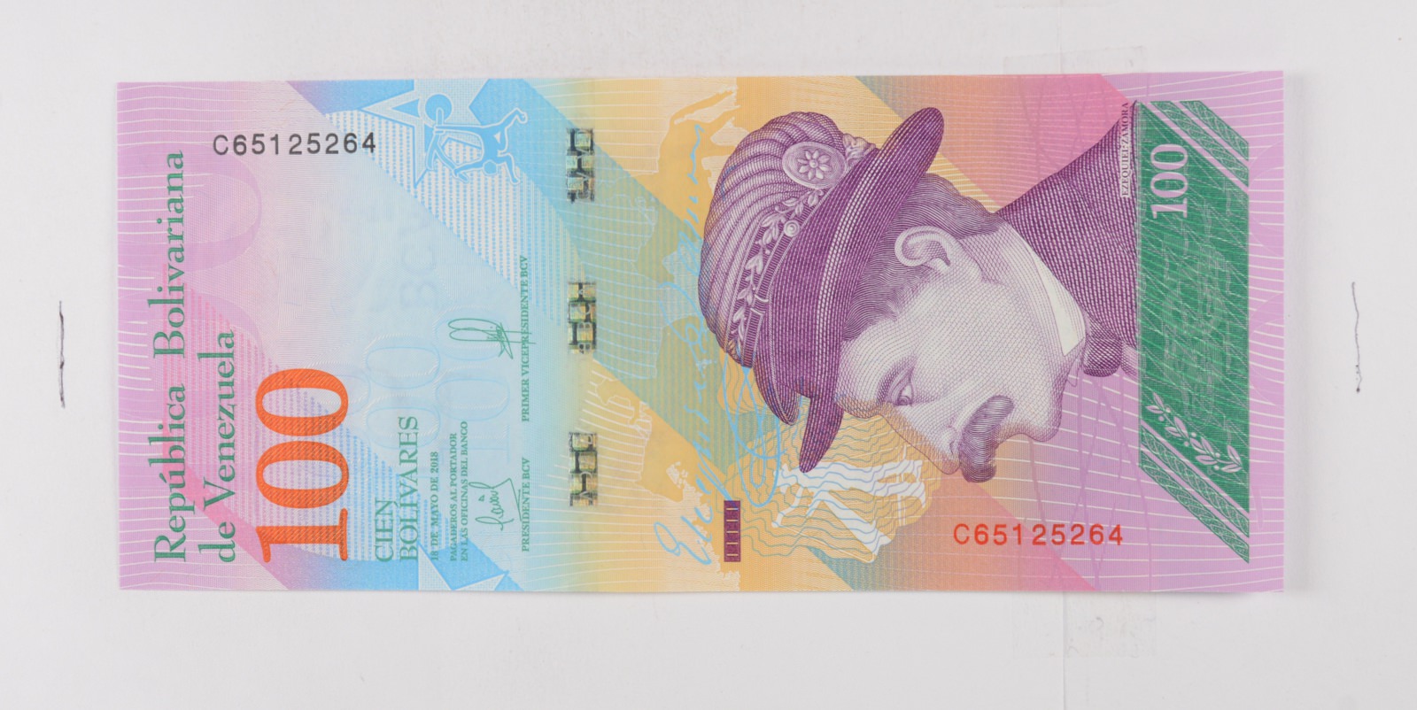 Historic World Bank Note 2018 Venezuela 100 Bolivares Collectible ...