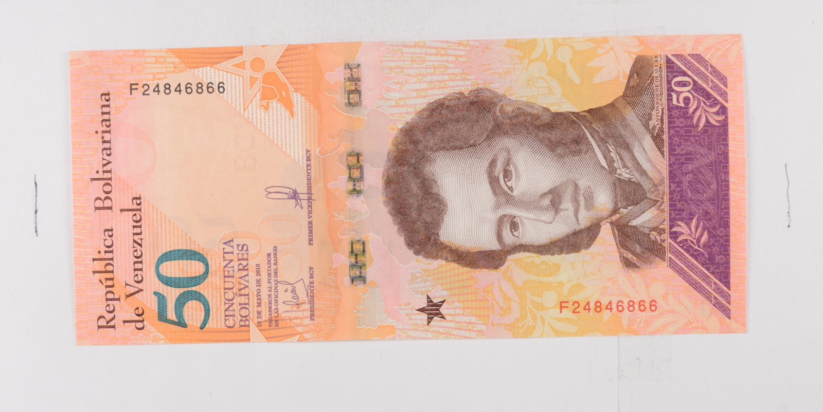 Historic World Bank Note 2018 Venezuela 50 Bolivares Collectible ...