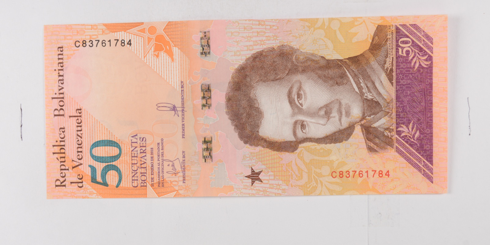 Historic World Bank Note 2018 Venezuela 50 Bolivares Collectible ...