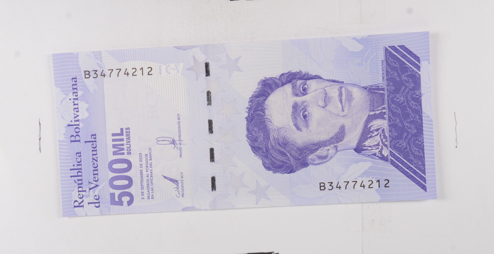 Historic World Bank Note 2020 Venezuela 500 Bolivares Collectible ...