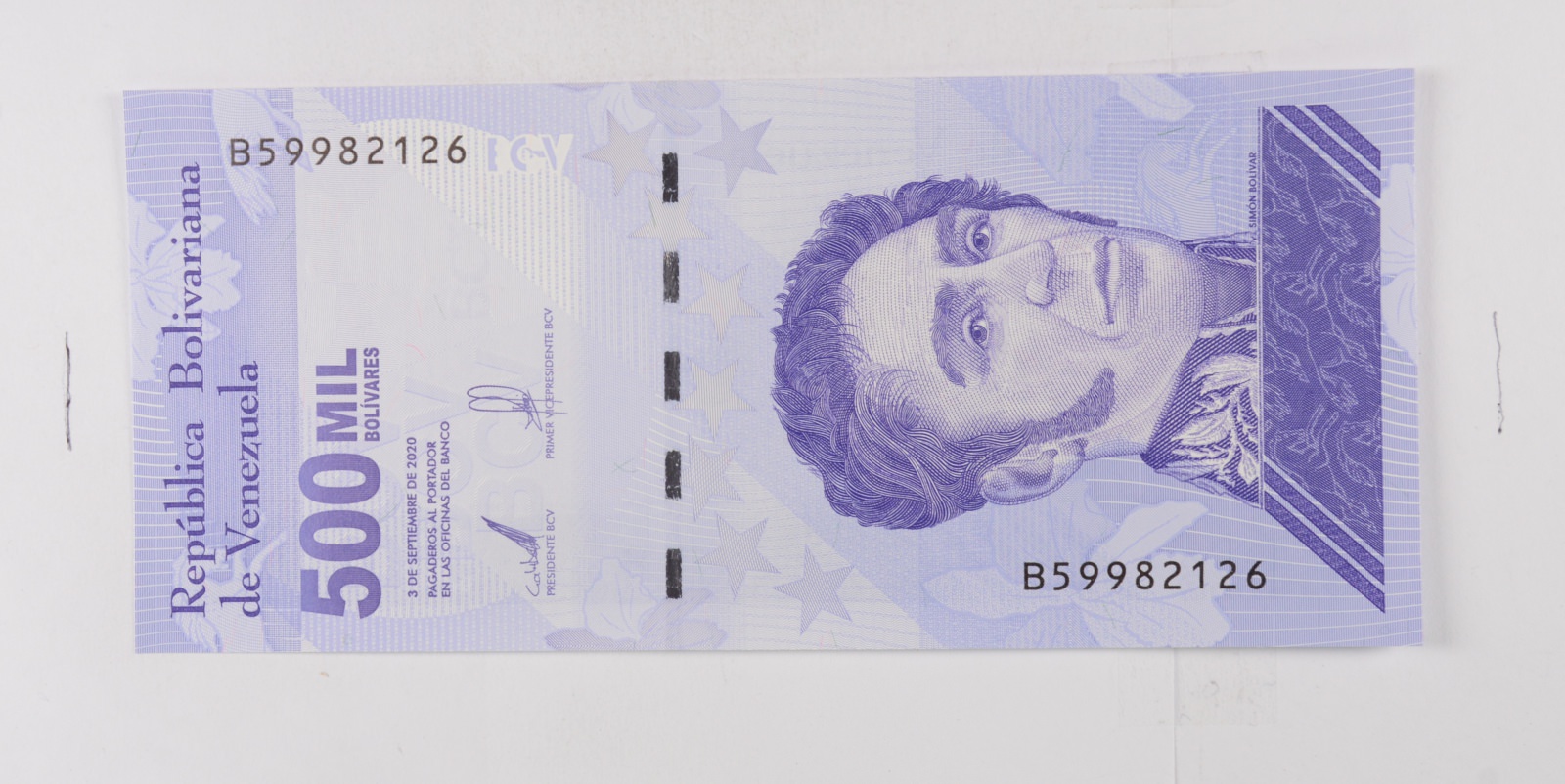 Historic World Bank Note 2020 Venezuela 500 Bolivares Collectible ...