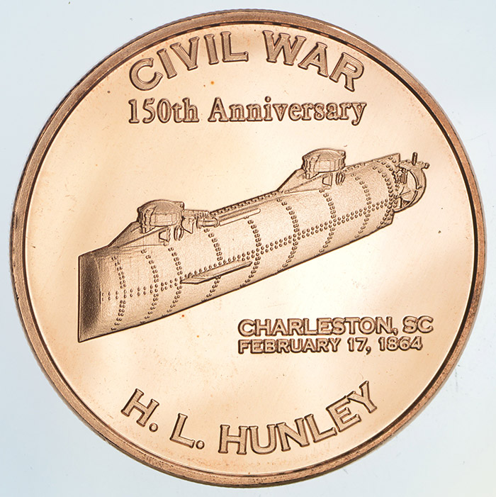 H.L. Hunley Civil War Series - Submarine! - - One Oz .999 Fine Copper ...