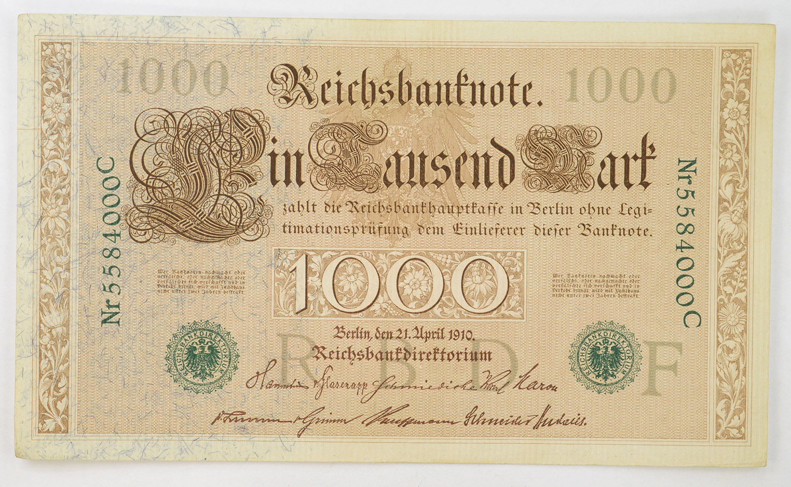 HUGE - 1910 Berlin 100 Reichsmark - German Collectible Reichsbanknote ...